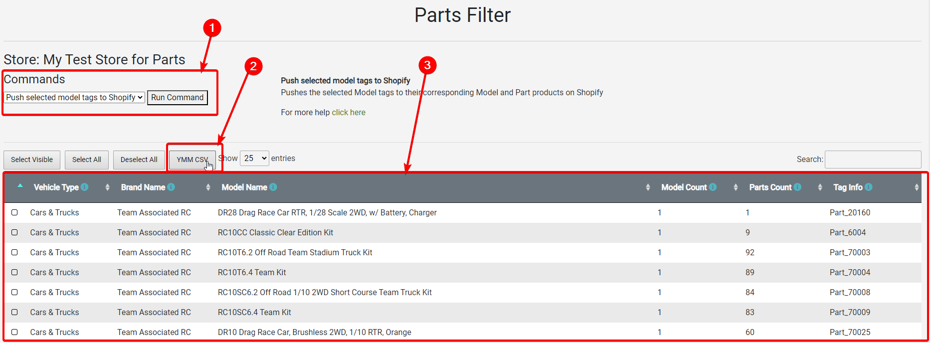 Additional Details on the Parts Finder system - Product Database Hub
